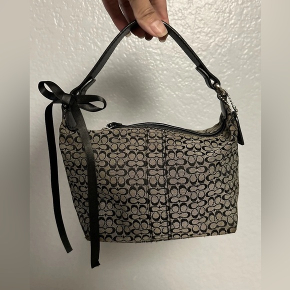Coach | Bags | Coach Soho Mini Signature Monogram Logo Black Top Handle ...